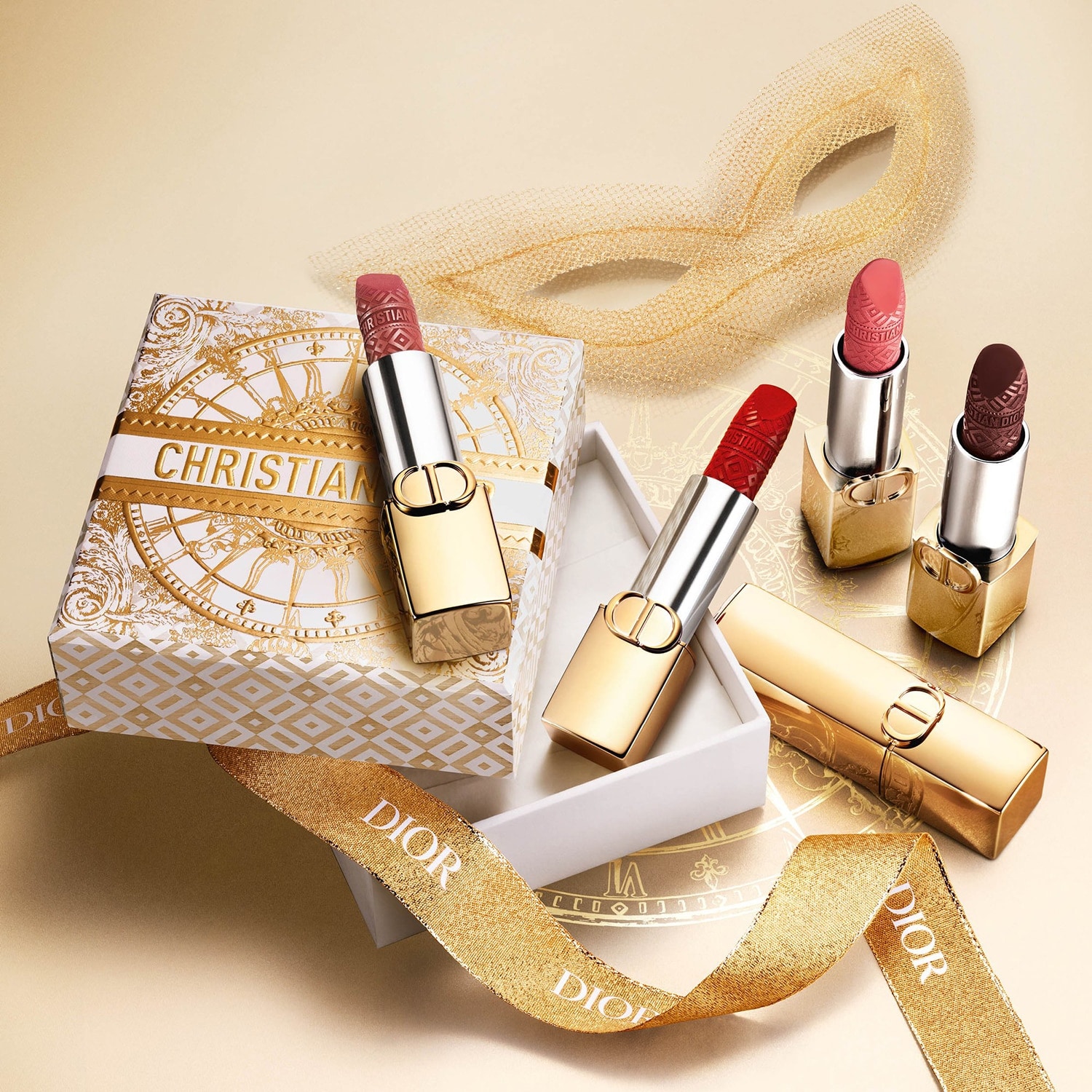 Rouge Dior Lipstick-Limited Edition- Golden Case & Engraved Stick DIOR ...